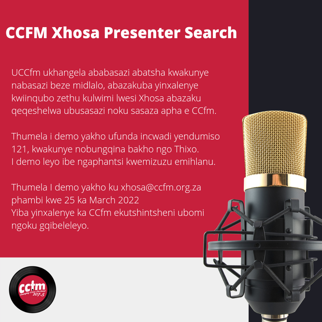 CCFM Xhosa presenter search – CCFM